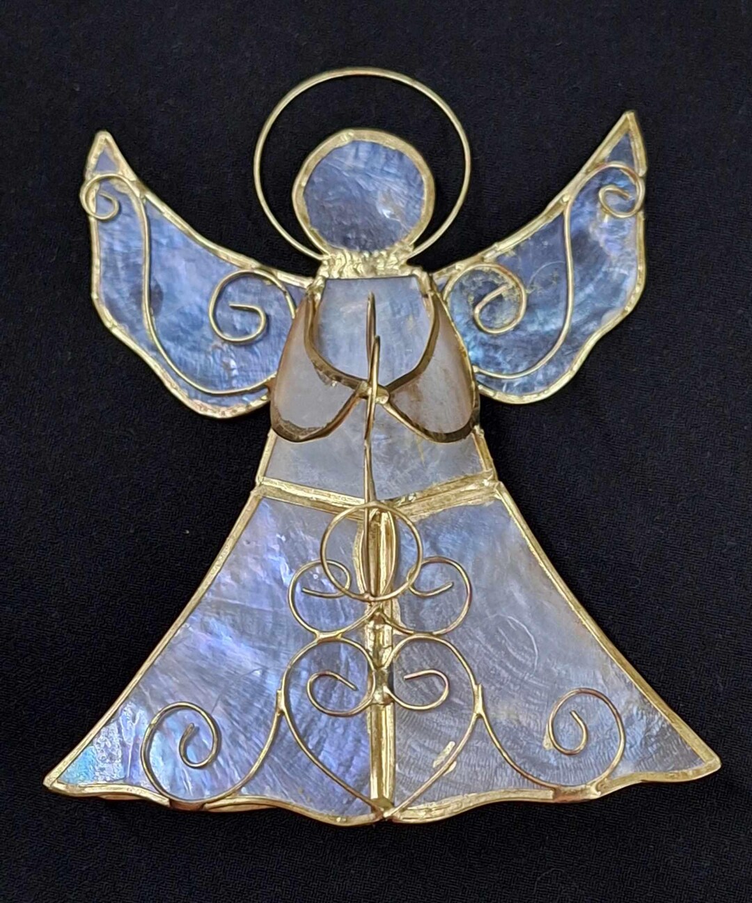 Capiz Shell Christmas Ornaments: Handmade Dove & Angel, Filipino Craft ...