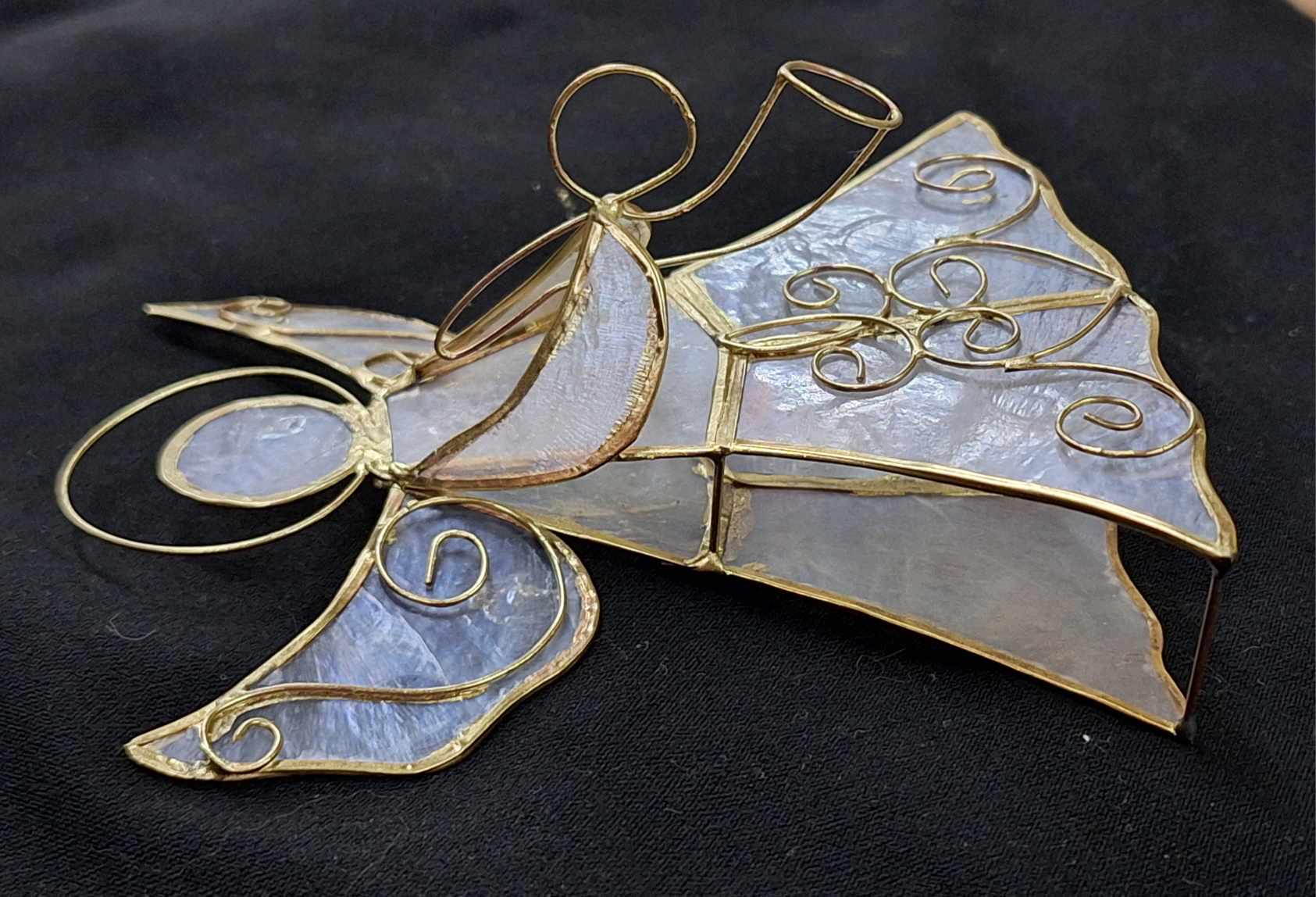 Capiz Shell Christmas Ornaments: Handmade Dove & Angel, Filipino Craft ...