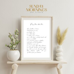 Matthew 6:9-13 Art Print, Pray Like This Minimal Christian Wall Art ...