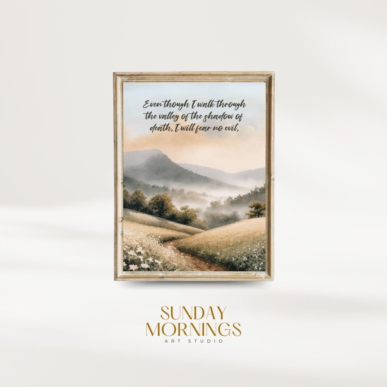 Walk Through the Valley, Christian Wall Art, Psalm 23:4, Bible Verse ...