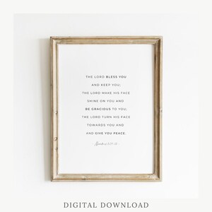 Numbers 6:24-26, the Blessing Minimal Christian Wall Art, Bible Verse ...