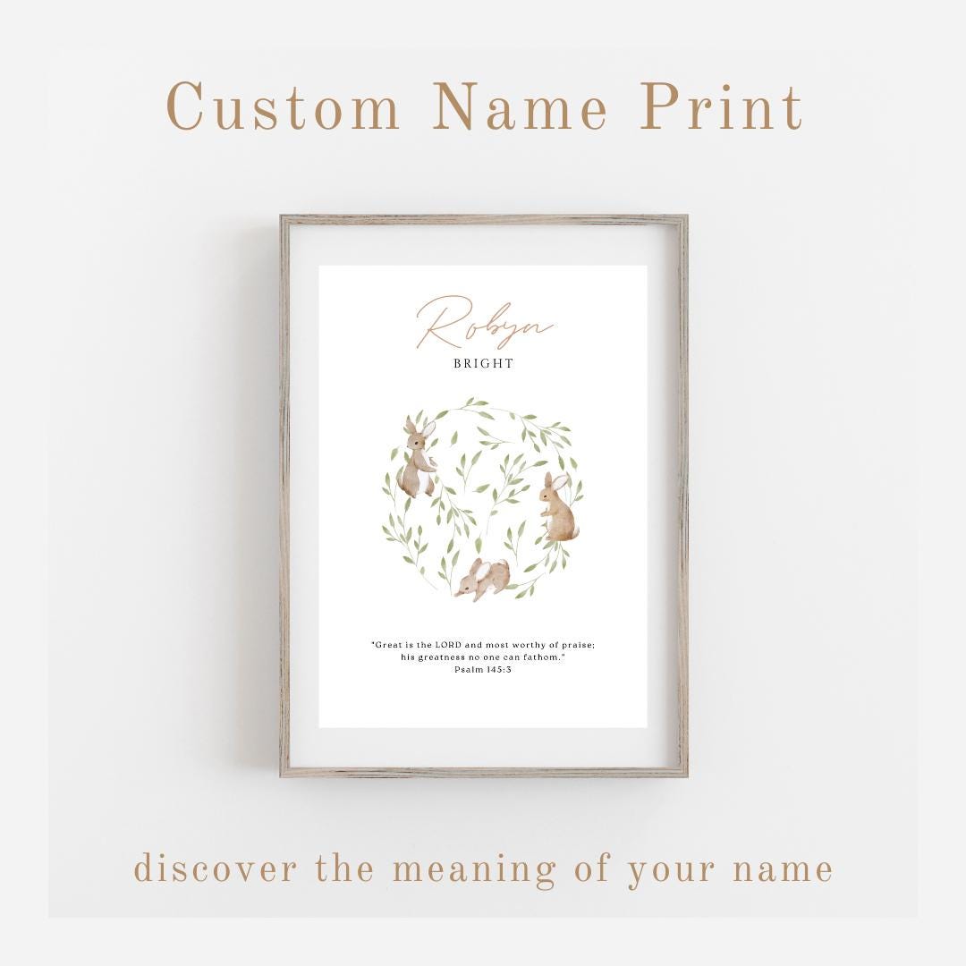 Custom Biblical Name Meaning Sign, Personalized Name Definition Print ...