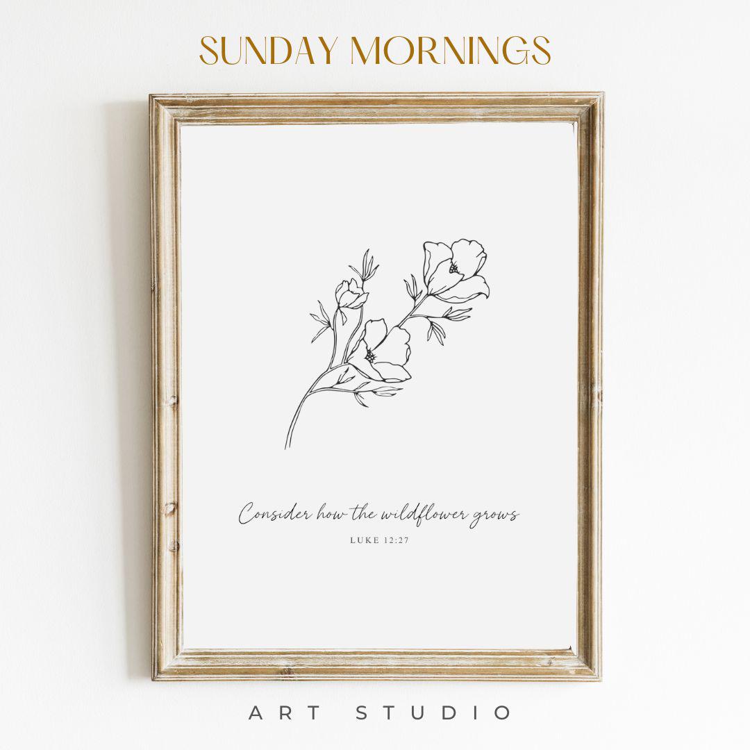 Luke 12:27, Consider How the Wildflower Grows, Bible Verse Poster ...