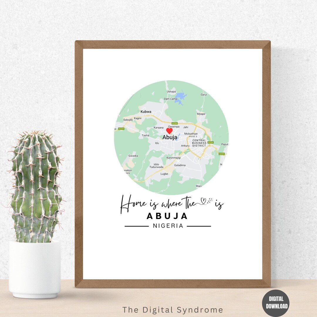 City Map Abuja, Abuja City Map, City Maps, Map Print, City Map Print ...