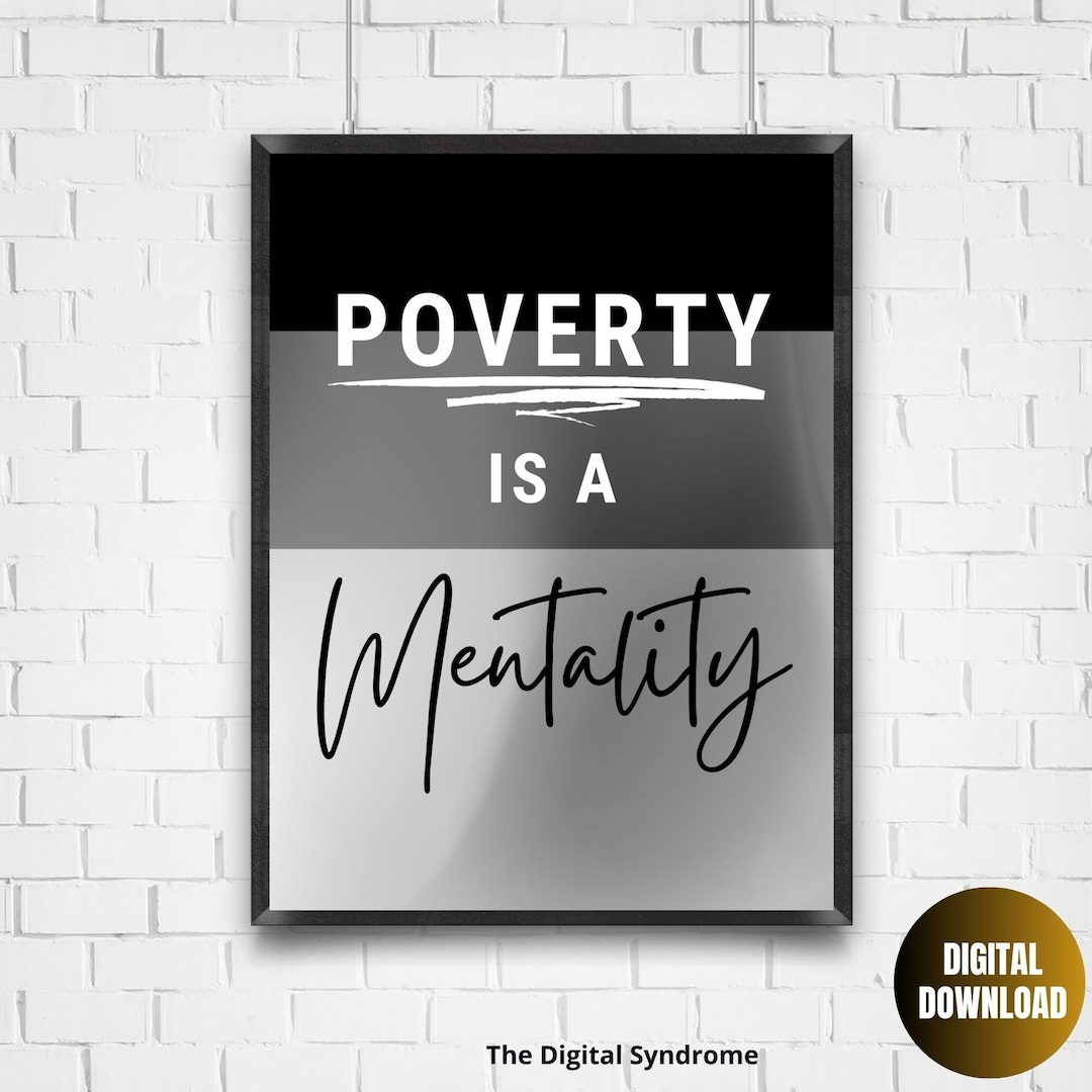 Poverty Mentality , Motivational Home Decor, Positive Affirmation Wall ...