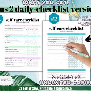 Self-care Planner, Self-care Checklist, Self Care Journal, Self Care ...