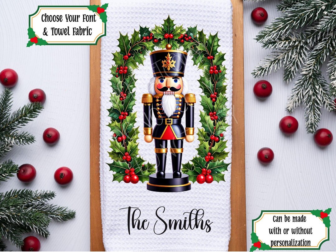 Personalized Nutcracker Tea Dish Hand Kitchen Towel, Kitchen Towel ...
