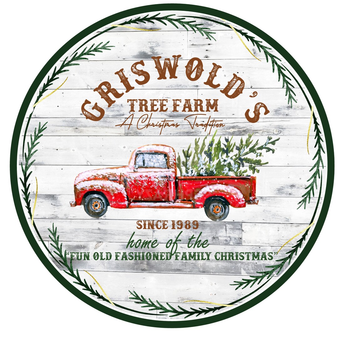 Wreath Sign, Round Griswold's Tree Farm Wreath Sign, Round Wreath Sign ...
