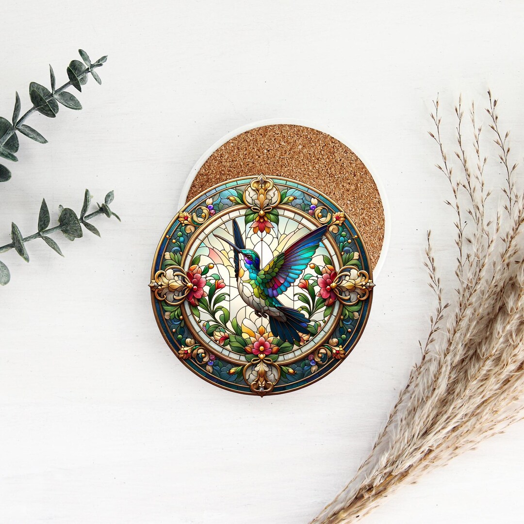 Hummingbird Coaster, Elegant Coffee Table Decor, Hummingbird Art Gift ...