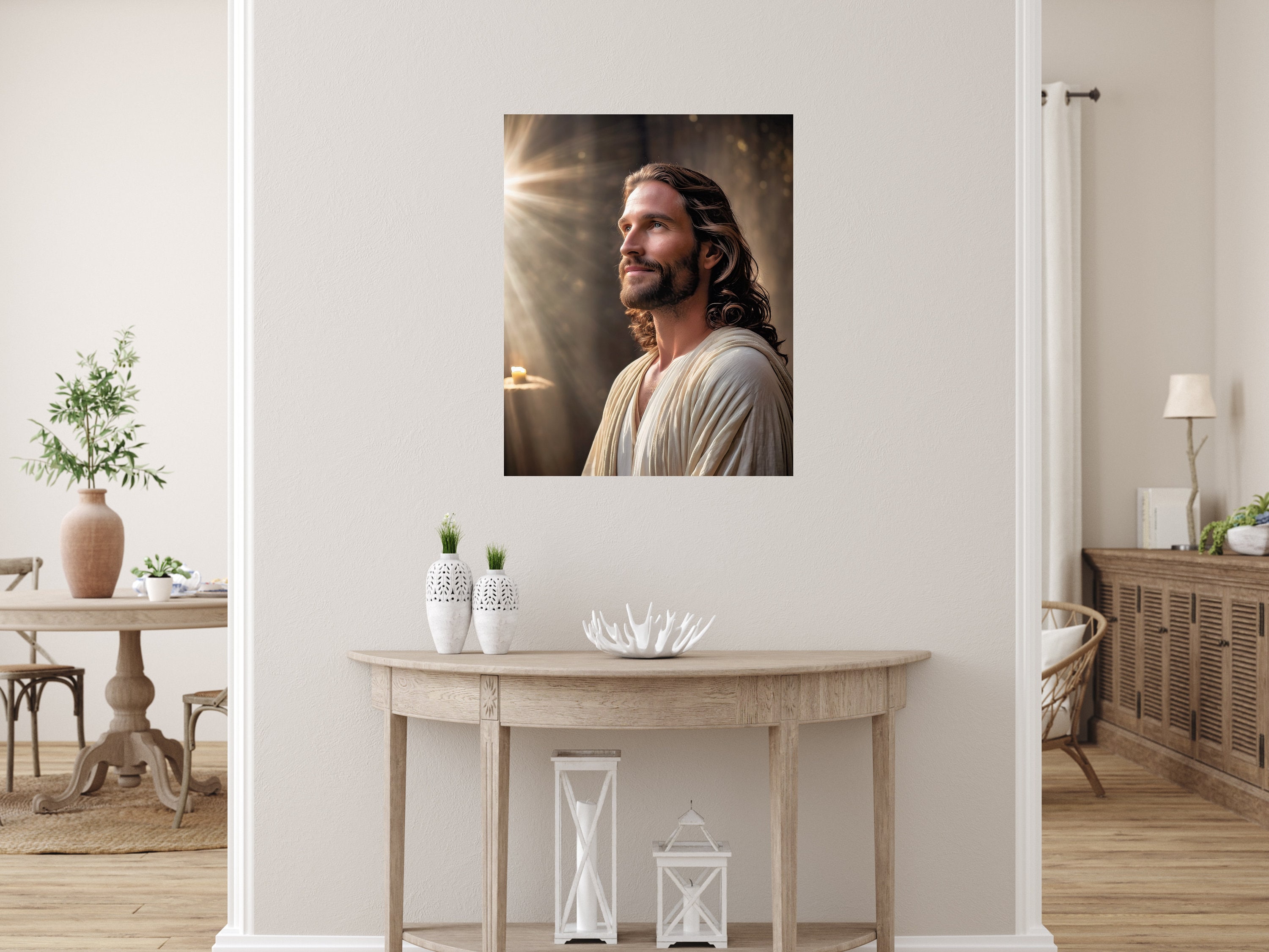Divine Light of Jesus Canvas Wrap-christian Wall Art -jesus Christ Wall ...