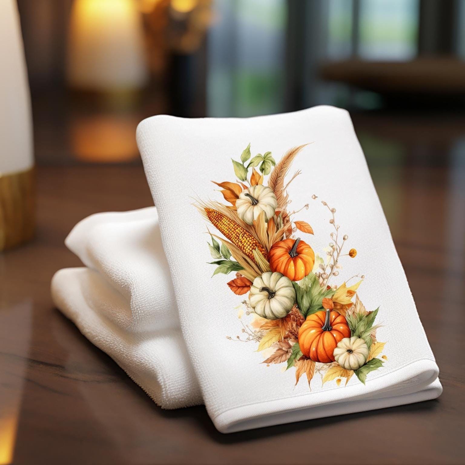 Fall Pumpkins Velour Hand Towel, Powder Room Towel, Fingertip Guest ...