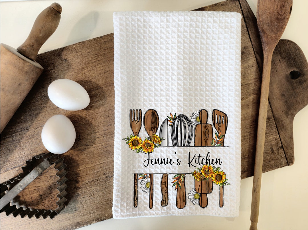 Personalized Sunflowers Kitchen Utensils Tea Dish Kitchen Towel,custom ...