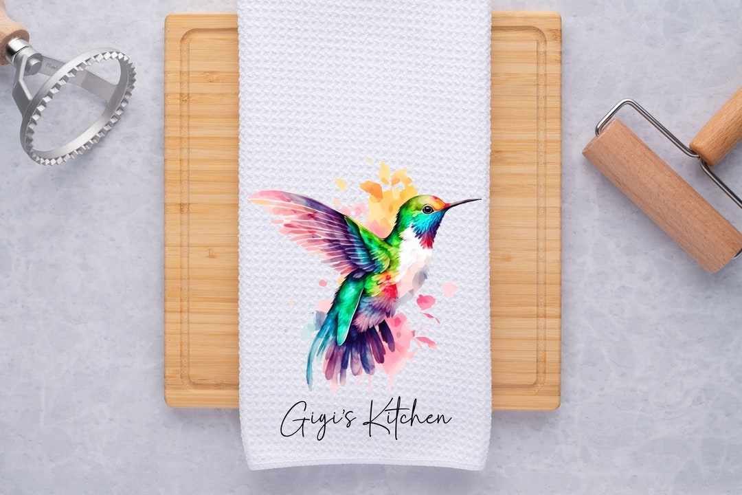 Custom Hummingbird Dish Tea Hand Kitchen Towel, Kitchen Decor Gift ...