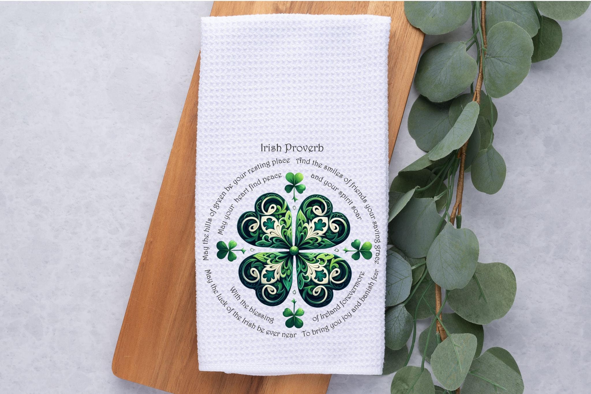 Irish Blessing Hand Dish Tea Kitchen Towel, Kitchen Decor Gift, St ...
