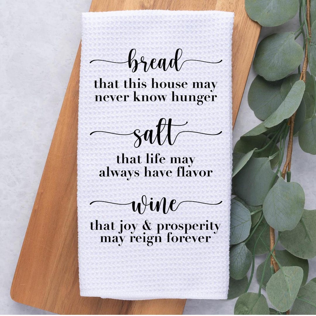 Home Blessing Tea Dish Hand Kitchen Towel, Bread Salt Wine Kitchen ...