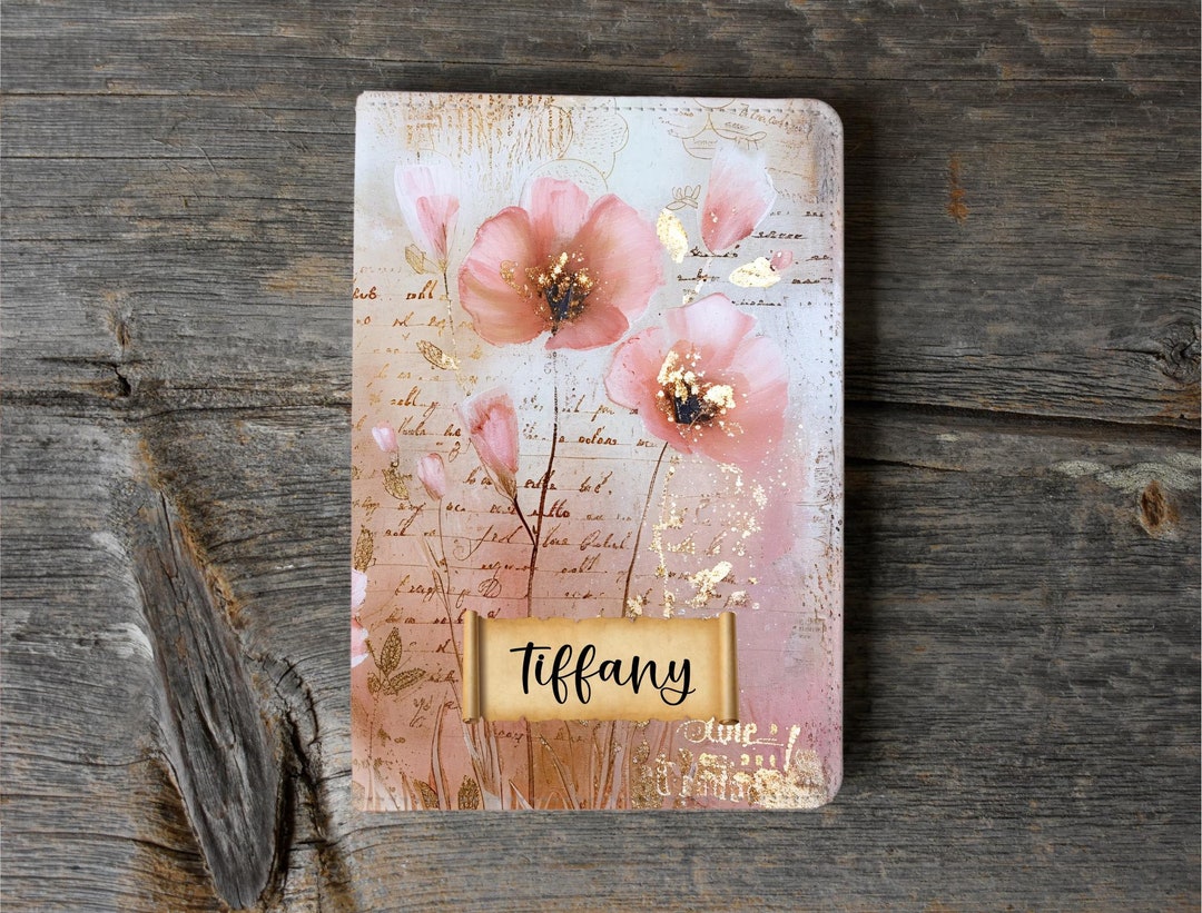Personalized Pink & Gold Faux Leather Notebook, Journal for Her ...