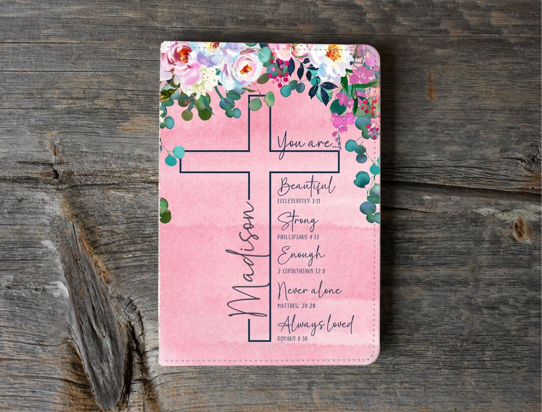 Personalized Cross Faux Leather Notebook, Journal for Her, Christian ...