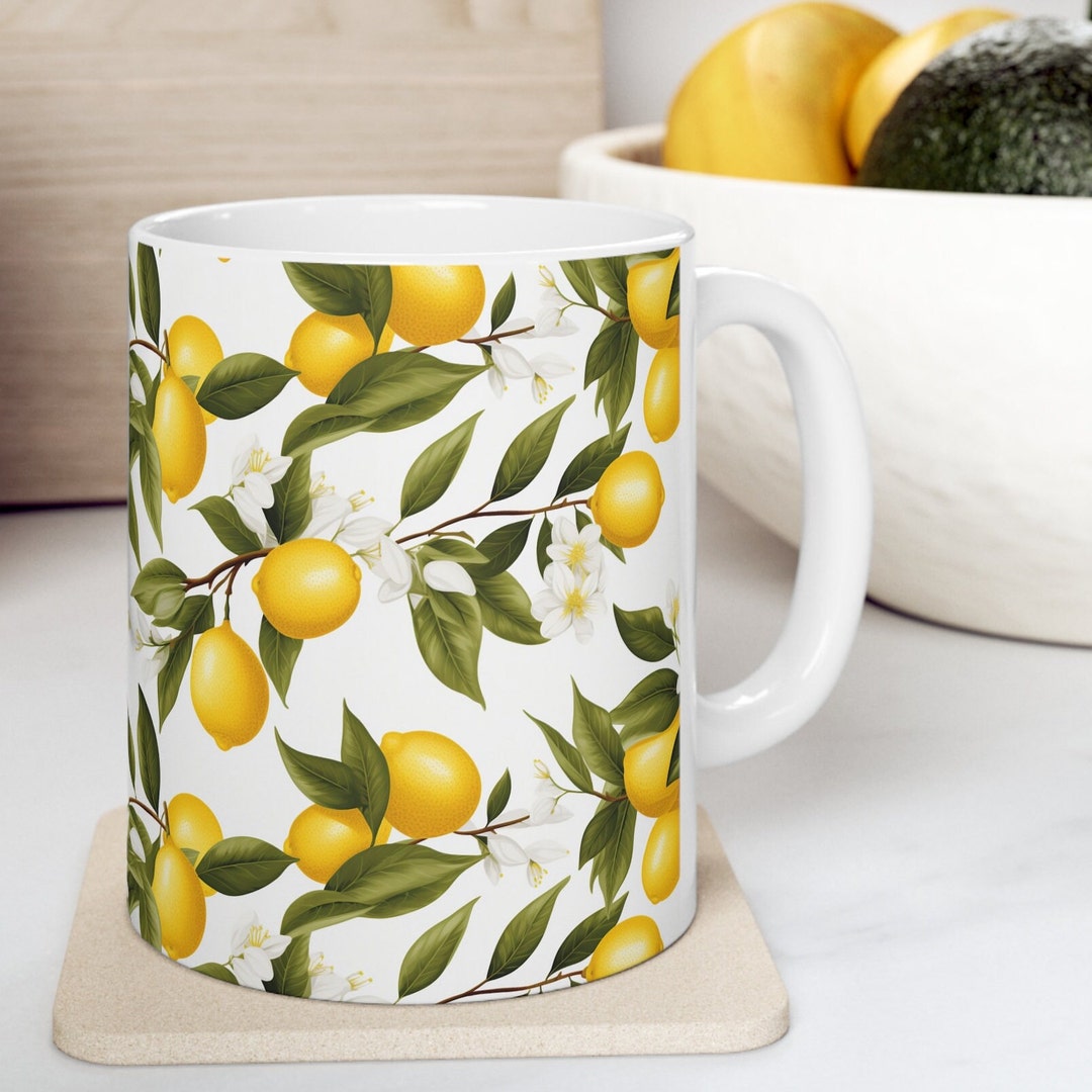 Lemon Gift Fruit Mug,fruit Pattern,lemons Housewarming Gift Cup ...