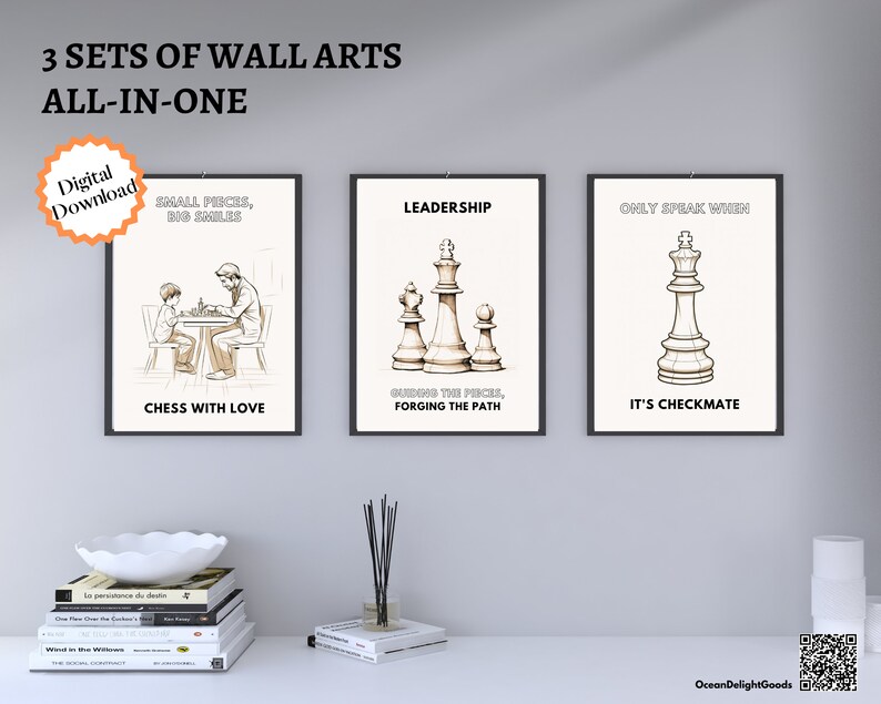 3-sets of Printable Chess Poster International Chess Day - Etsy