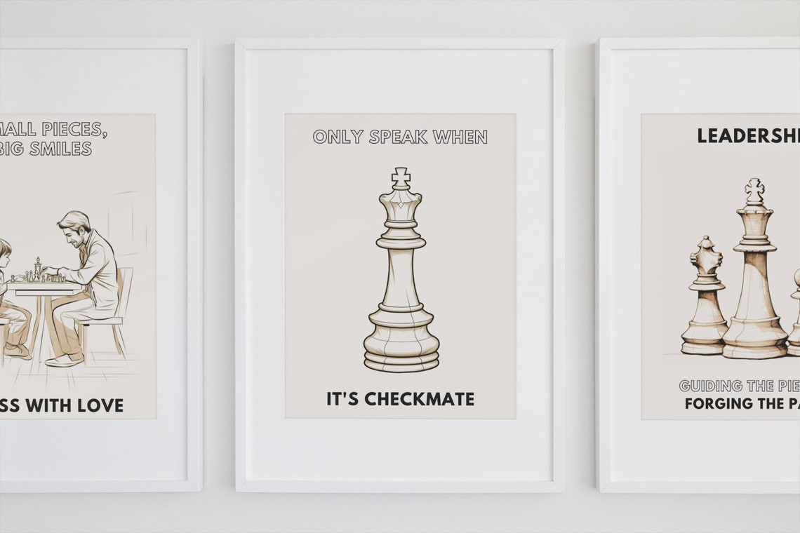 3-sets of Printable Chess Poster International Chess Day - Etsy