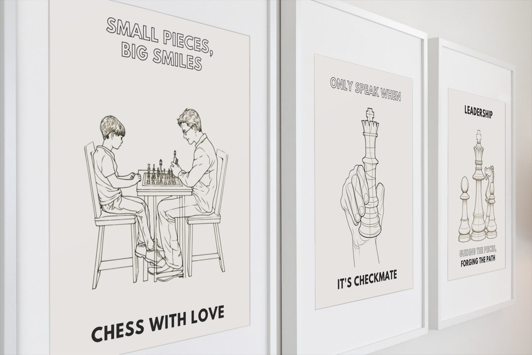 3-sets of Printable Chess Poster, International Chess Day, Chess Player ...