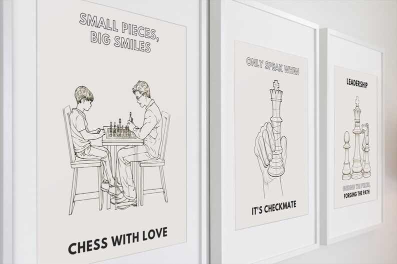 3-sets of Printable Chess Poster International Chess Day - Etsy