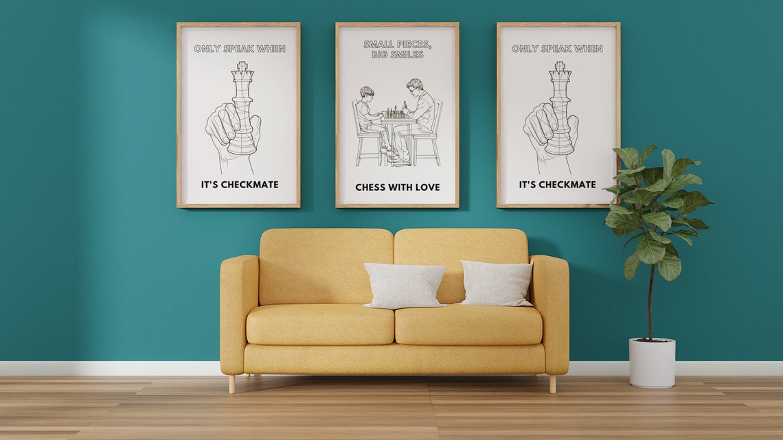 3-sets of Printable Chess Poster, International Chess Day, Chess Player ...