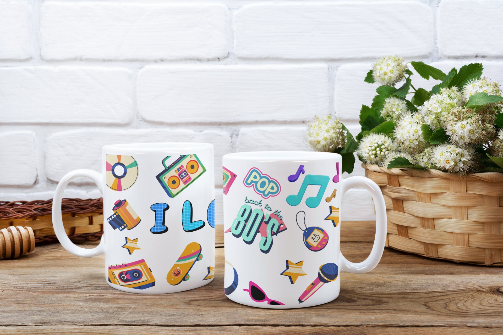 80s & 90s Retro Neon Light Mugs Retro Cafe Coffee Cups Retro - Etsy