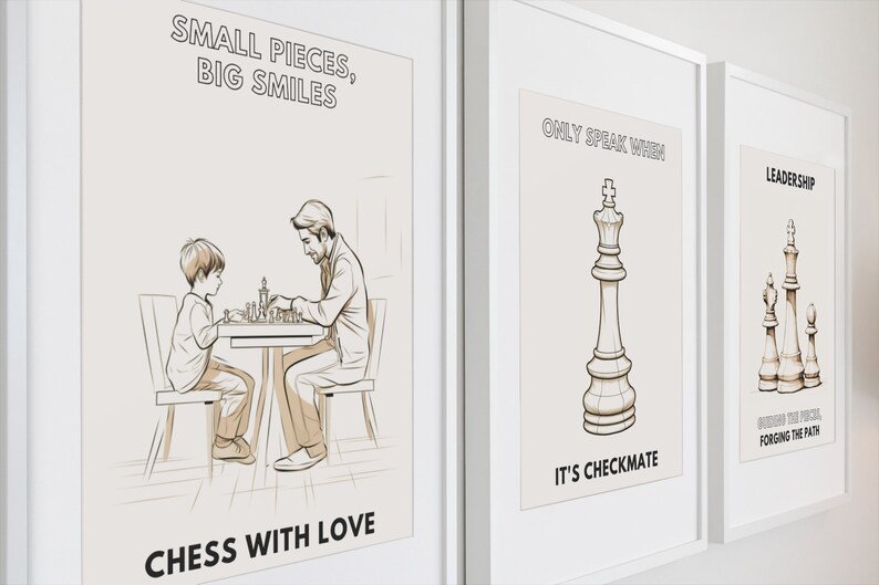 3-sets of Printable Chess Poster International Chess Day - Etsy