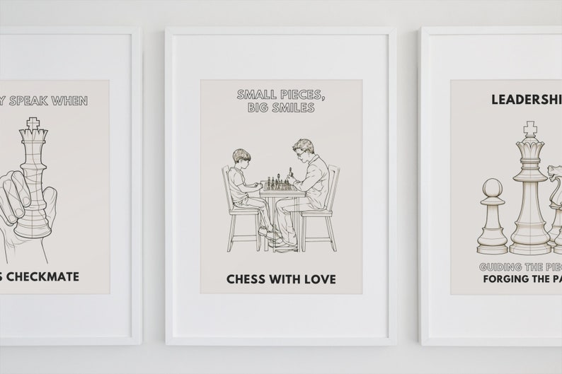 3-sets of Printable Chess Poster, International Chess Day, Chess Player ...
