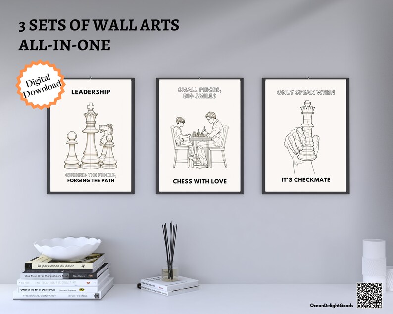 3-sets of Printable Chess Poster International Chess Day - Etsy