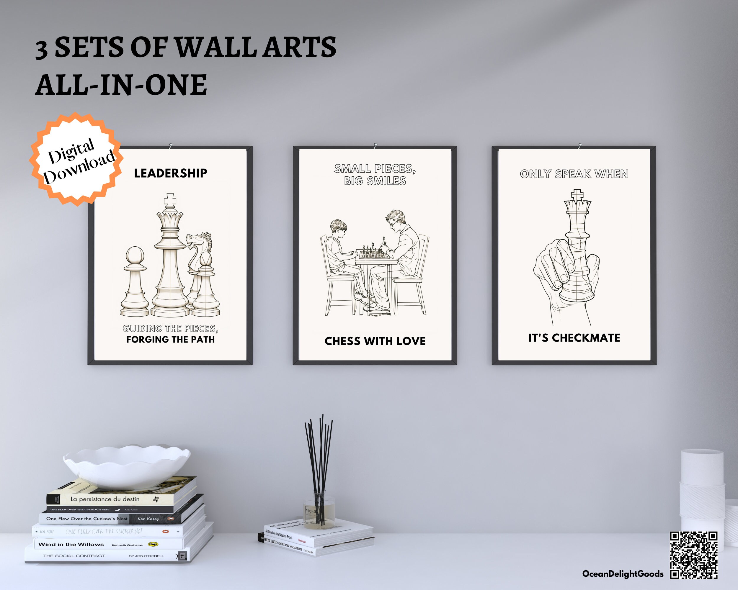 3-sets of Printable Chess Poster, International Chess Day, Chess Player ...