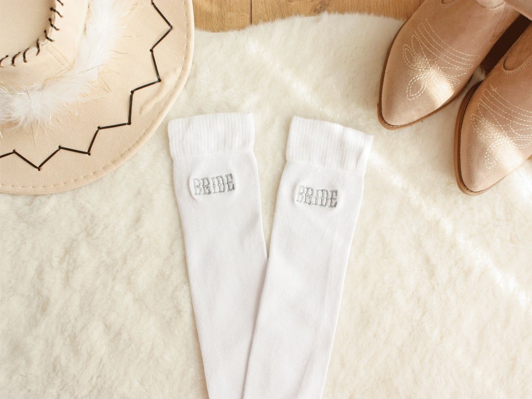 Personalized Wedding Socks, Custom Embroidered Bride Socks, Western ...