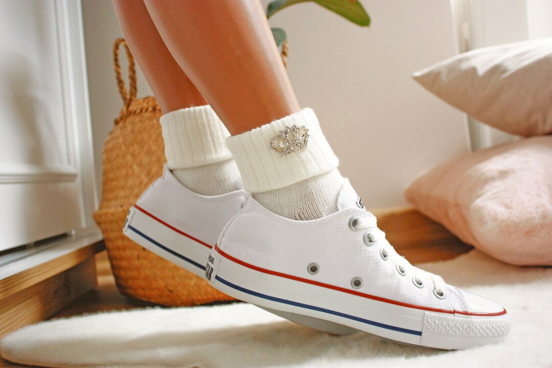 Wool Wedding Socks Crown Crystal Bride After Party Outfit - Etsy