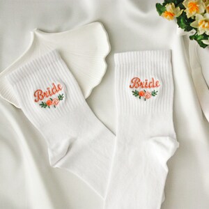 Princess Bride Socks, Custom Embroidered Lilac Flower Wedding Socks ...