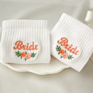 Princess Bride Socks, Custom Embroidered Lilac Flower Wedding Socks ...
