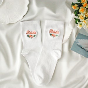 Princess Bride Socks, Custom Embroidered Lilac Flower Wedding Socks ...