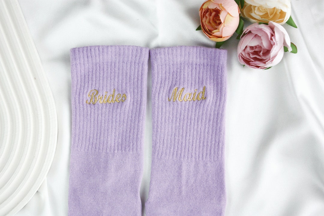 Personalized Bridal Party Socks Custom Embroidered Bride Socks Fun ...