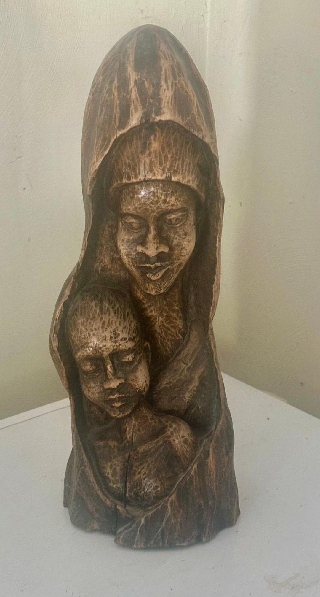 Joubert Duperrier Hand Carved Wood Mother and Child. 17” Tall - Etsy