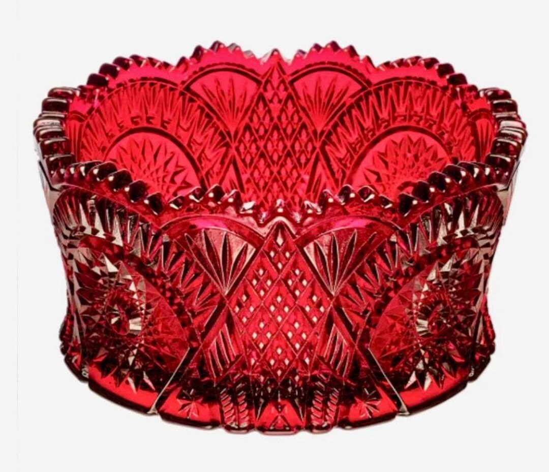 Vintage Mosser Ohio Diamond Classic Red Bowl/vase - Etsy