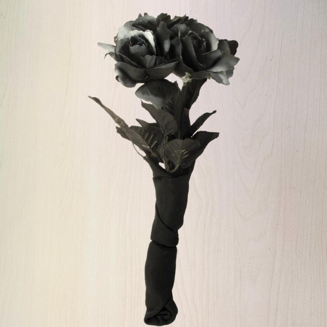 Bouquet Corpse Bride Fake Black Roses - Etsy