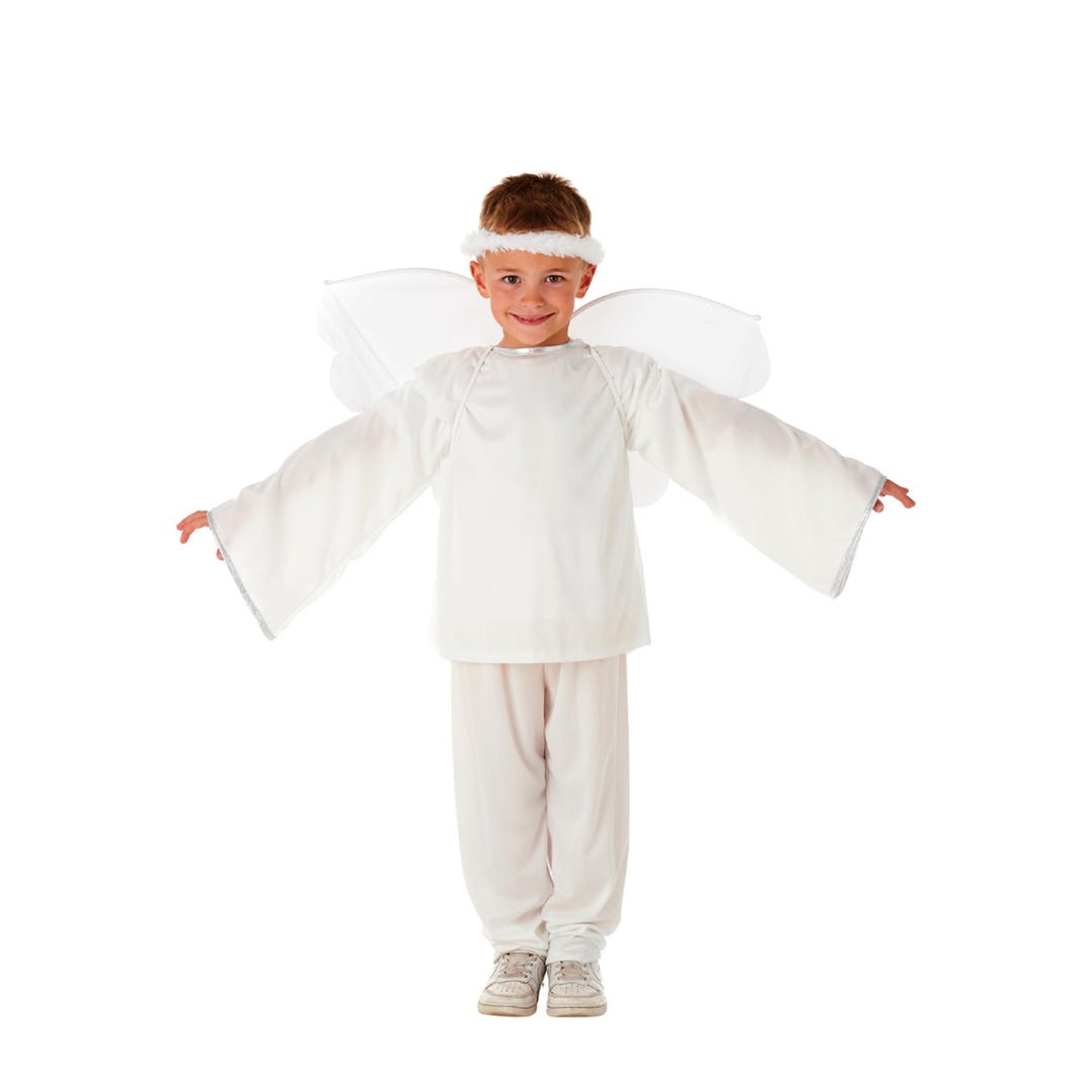 Boys Shining Angel Costume Nativity Christmas Kids Fancy Dress Child ...