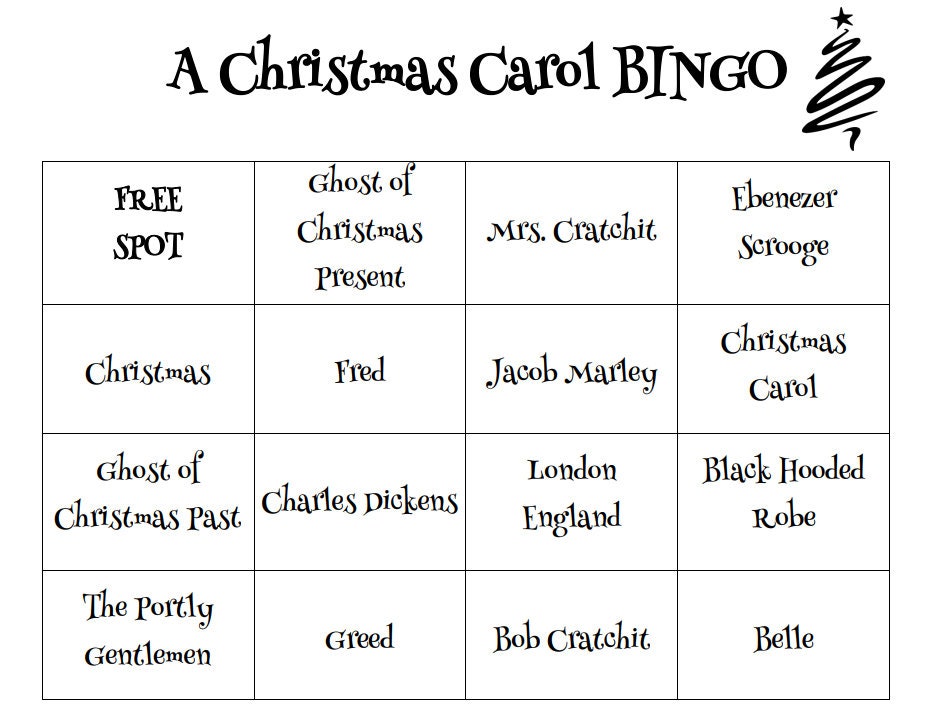 A Christmas Carol BINGO Game - Etsy