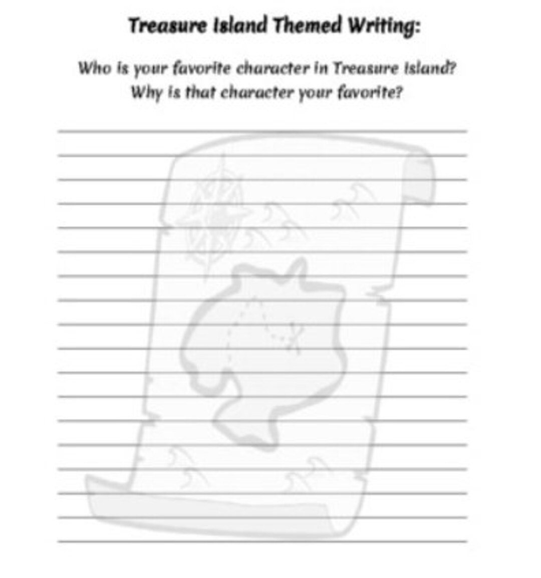 Treasure Island Themed Writing Prompts - Etsy