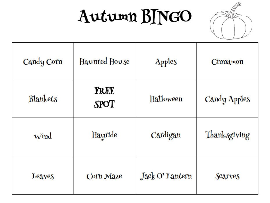 Autumn BINGO Game - Etsy