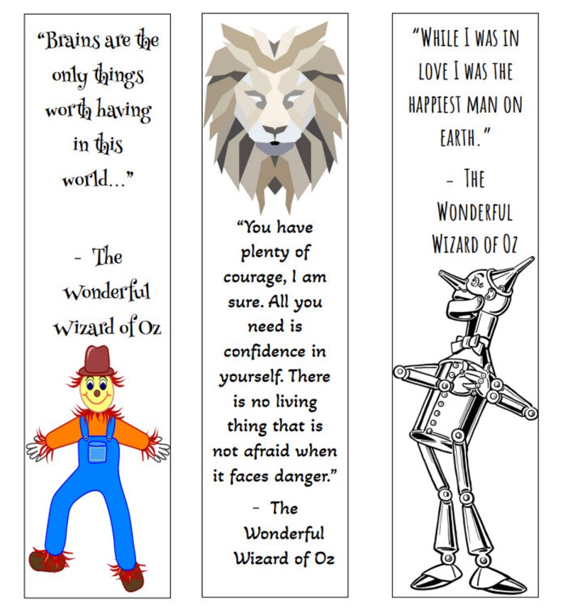 The Wonderful Wizard of Oz Bookmarks - Etsy