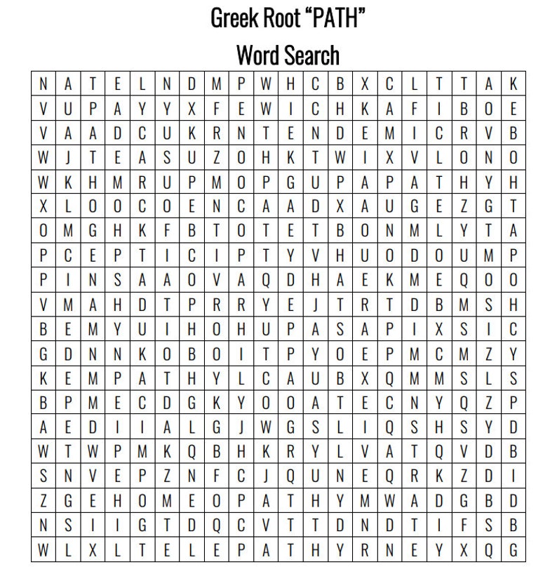 Greek and Latin Roots and Prefixes Word Searches - Etsy