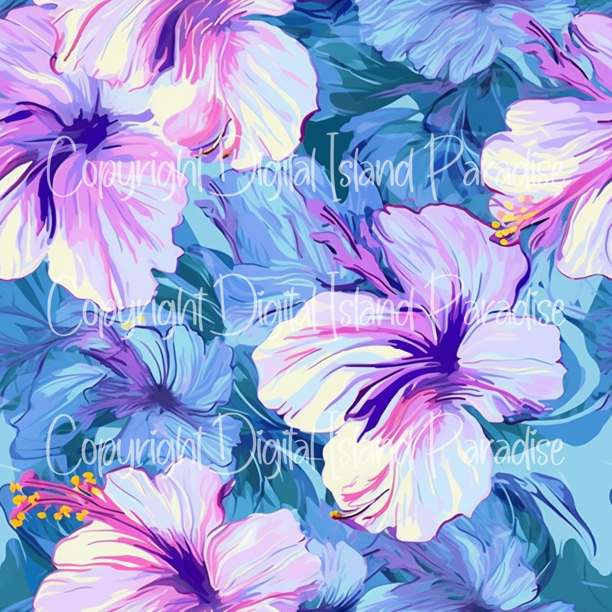 LP Style HIBISCUS Papers , Digital Paper, Seamless Pattern, Background ...