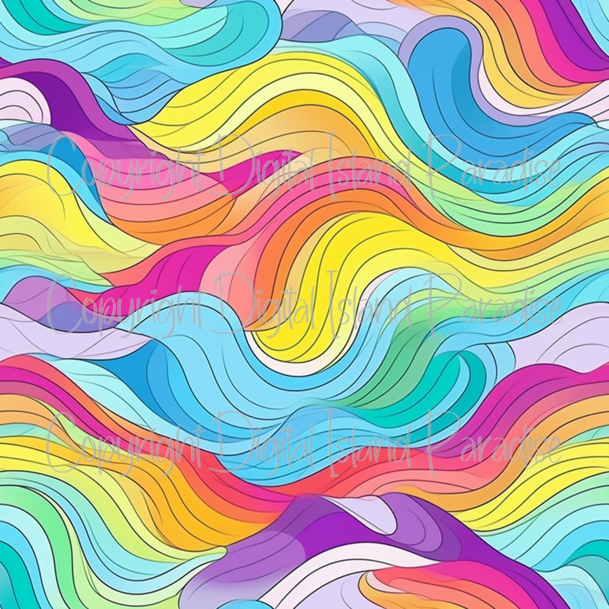 RAINBOW Line Art Papers Digital Paper Seamless Pattern - Etsy