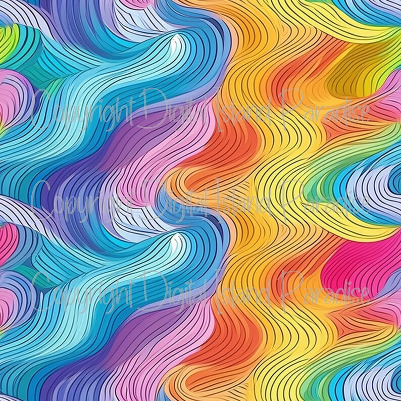 RAINBOW Line Art Papers Digital Paper Seamless Pattern - Etsy